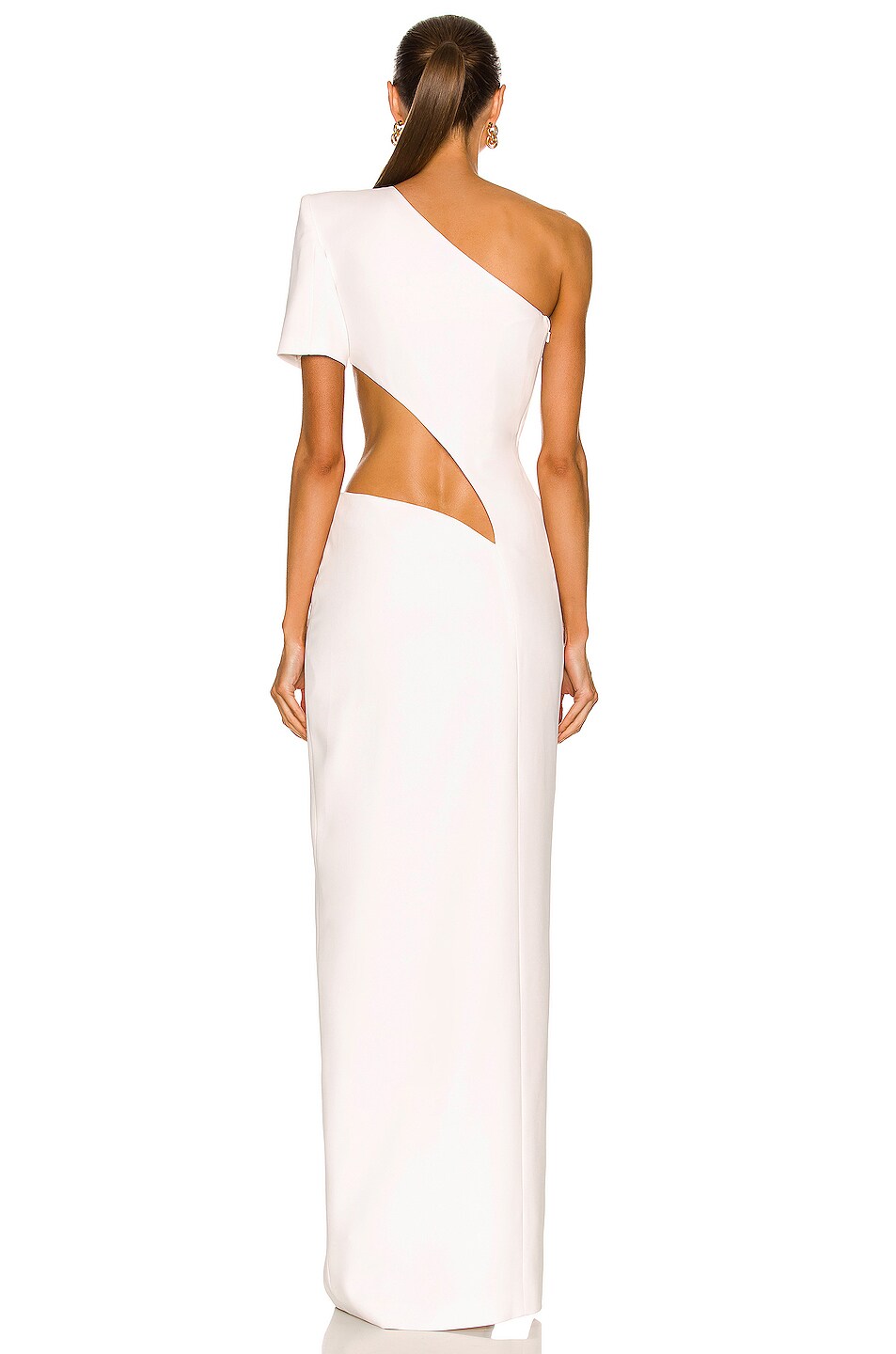 MONOT One Shoulder Cutout Dress in White | FWRD