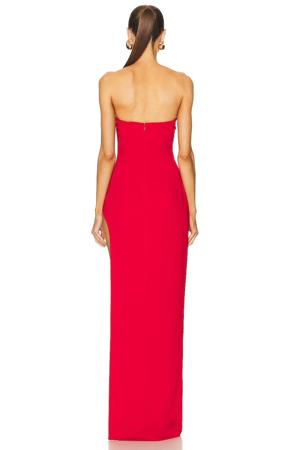 MONOT Strapless High Slit Dress in Red | FWRD