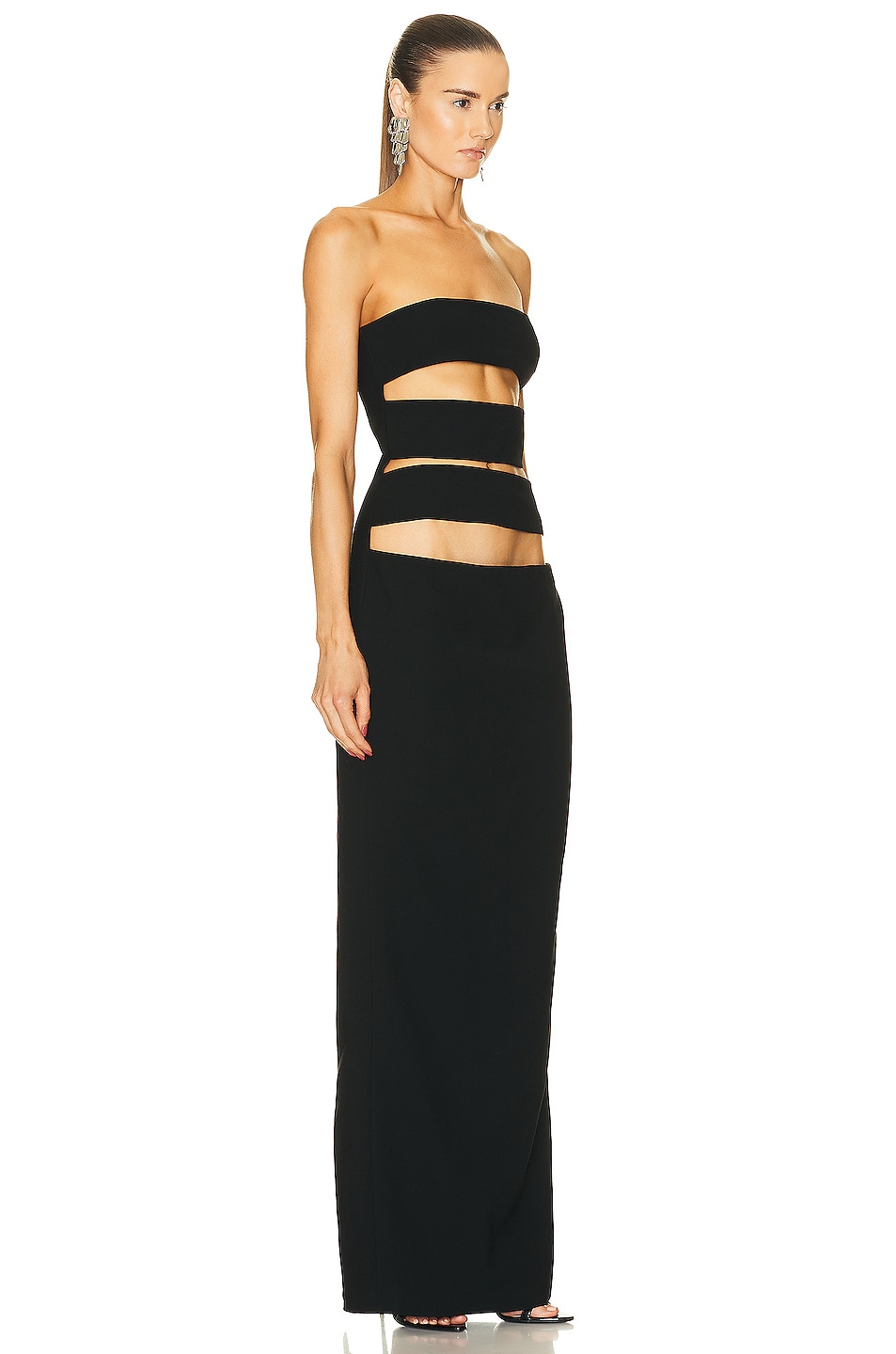 MONOT Horizontal Cutout Bandage Maxi Dress in Black | FWRD