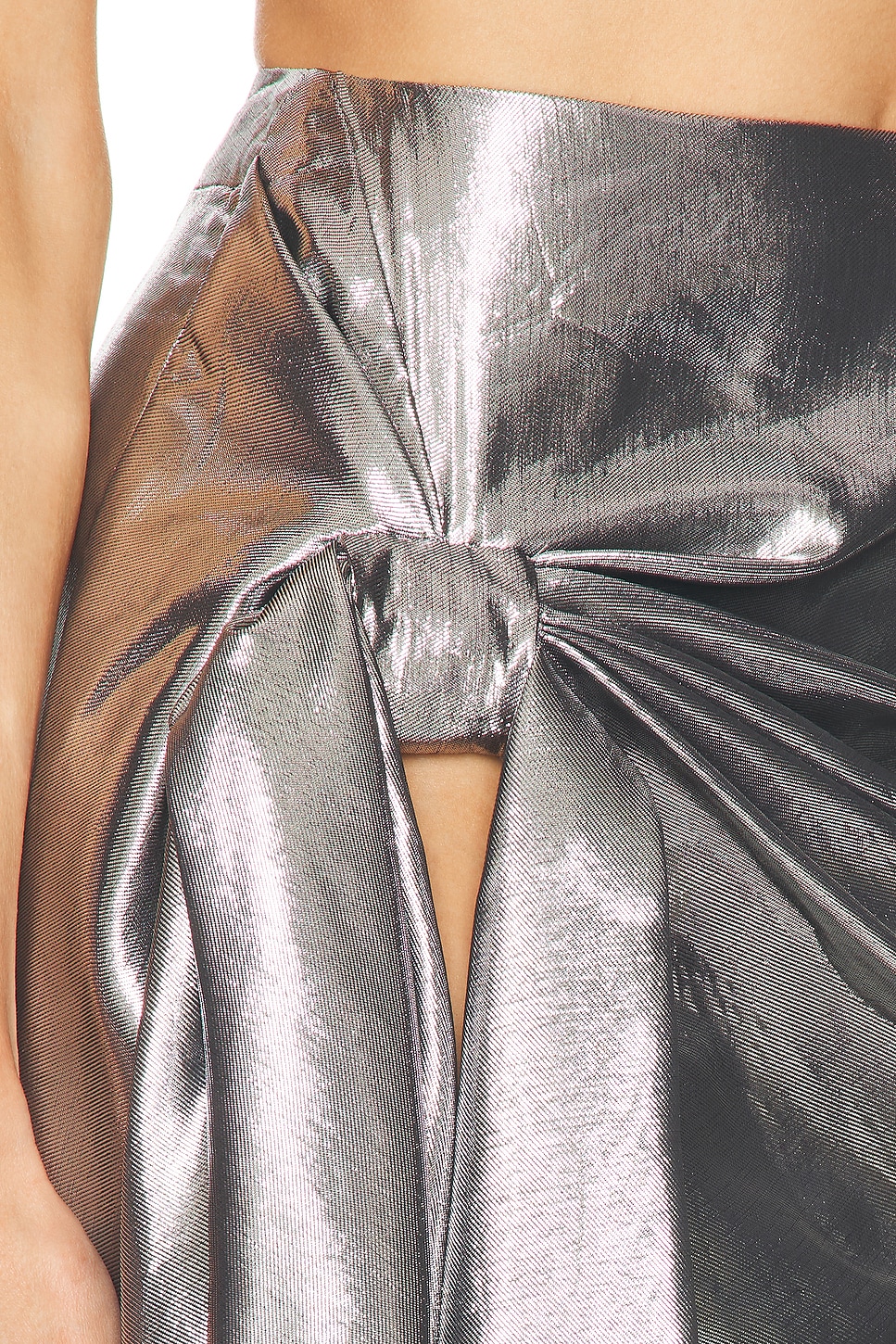 MONOT Bow Mini Skirt in Silver | FWRD