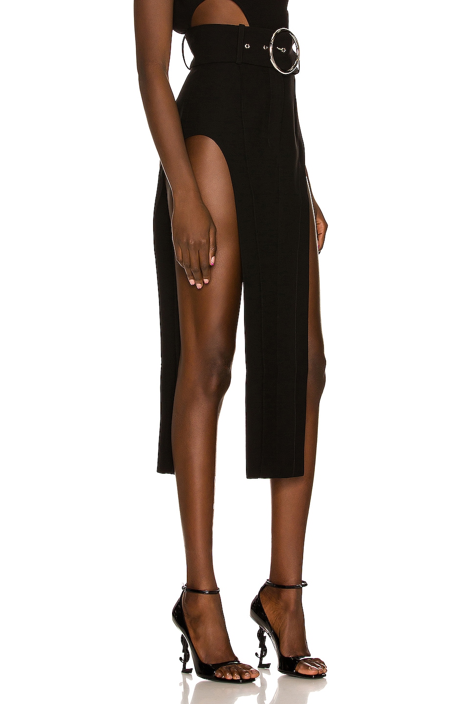 MONOT High Slit Midi Skirt in Black | FWRD