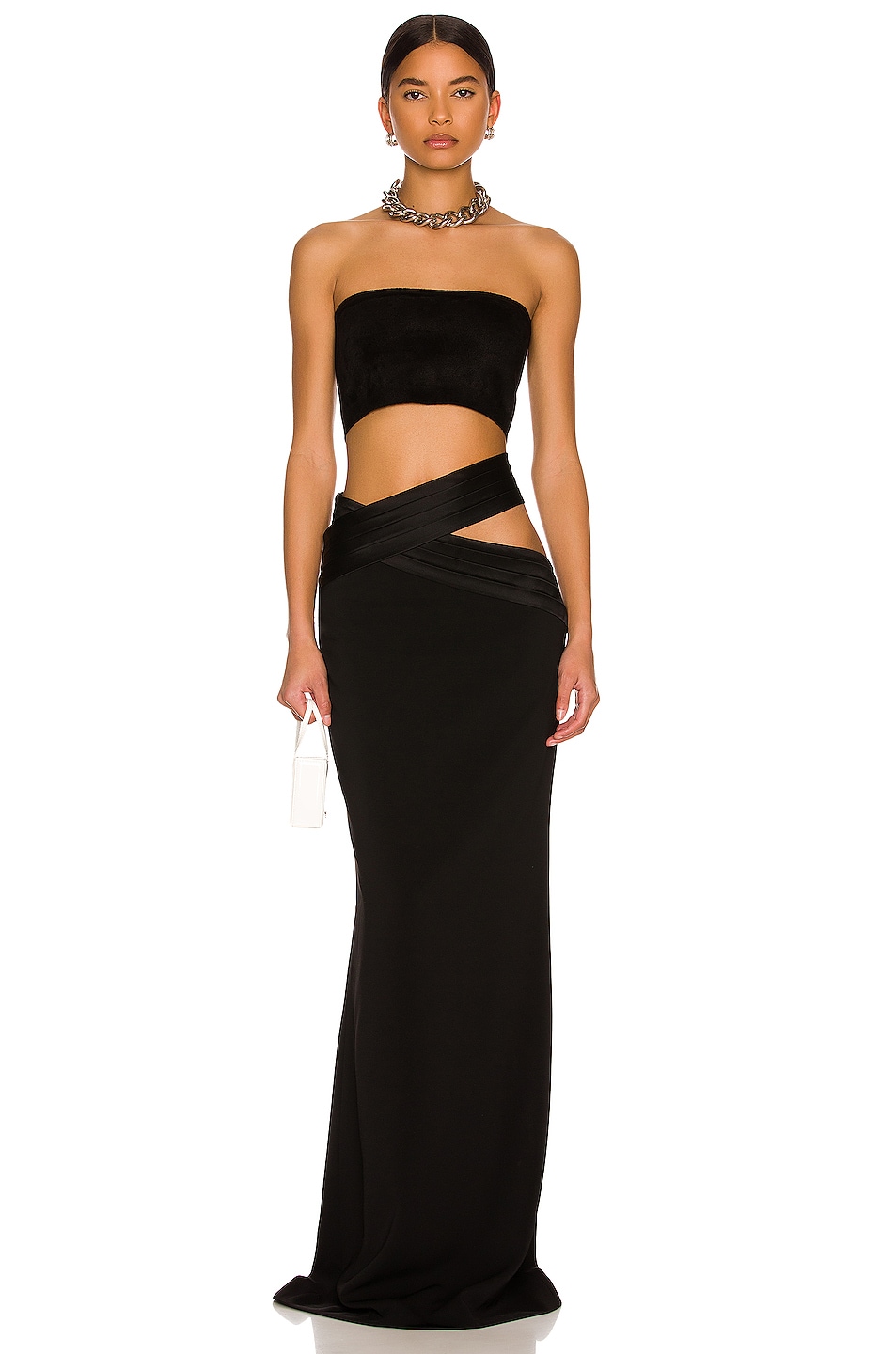MONOT Cutout Maxi Skirt in Black | FWRD