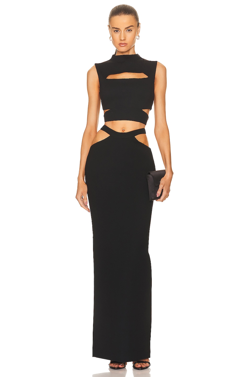 MONOT Cut Out Maxi Skirt in Black | FWRD