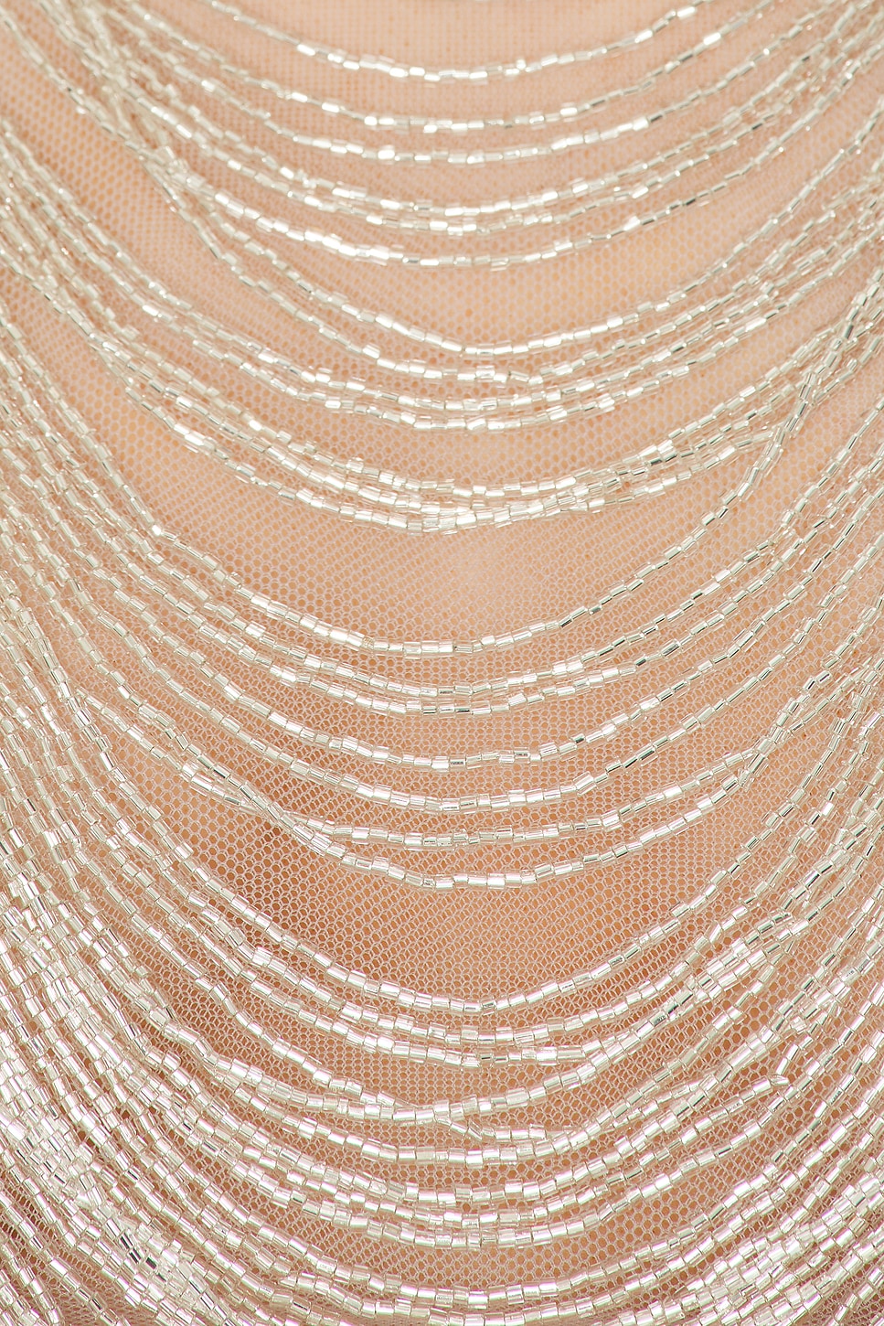 MONOT Florence Beaded Fringe Top in Silver | FWRD