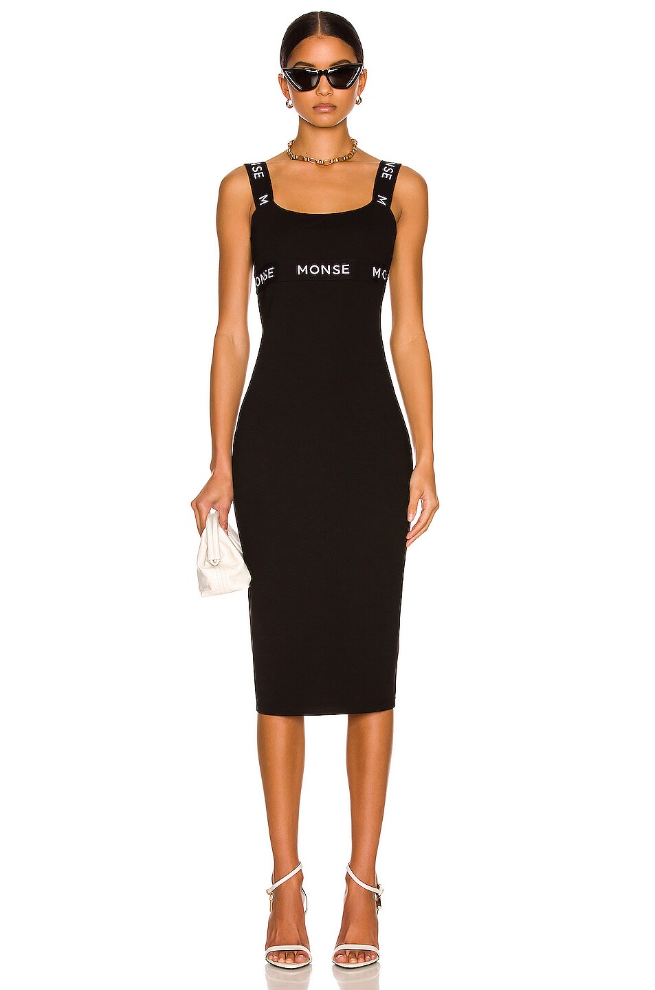 Monse Logo Midi Dress in Black | FWRD