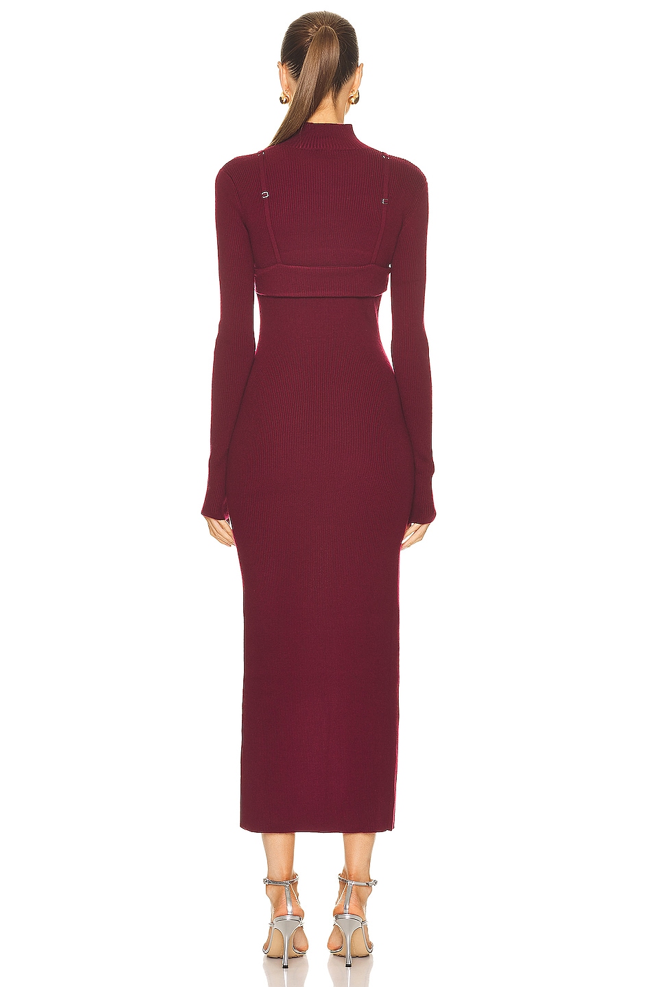 Monse Bra Garter Knit Dress in Merlot | FWRD