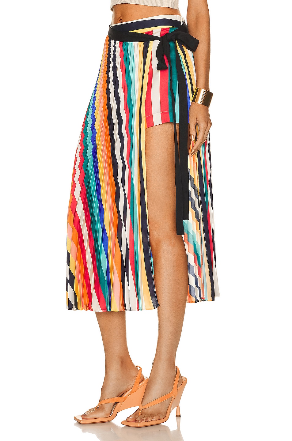 Monse Striped Pleated Short in Rainbow | FWRD
