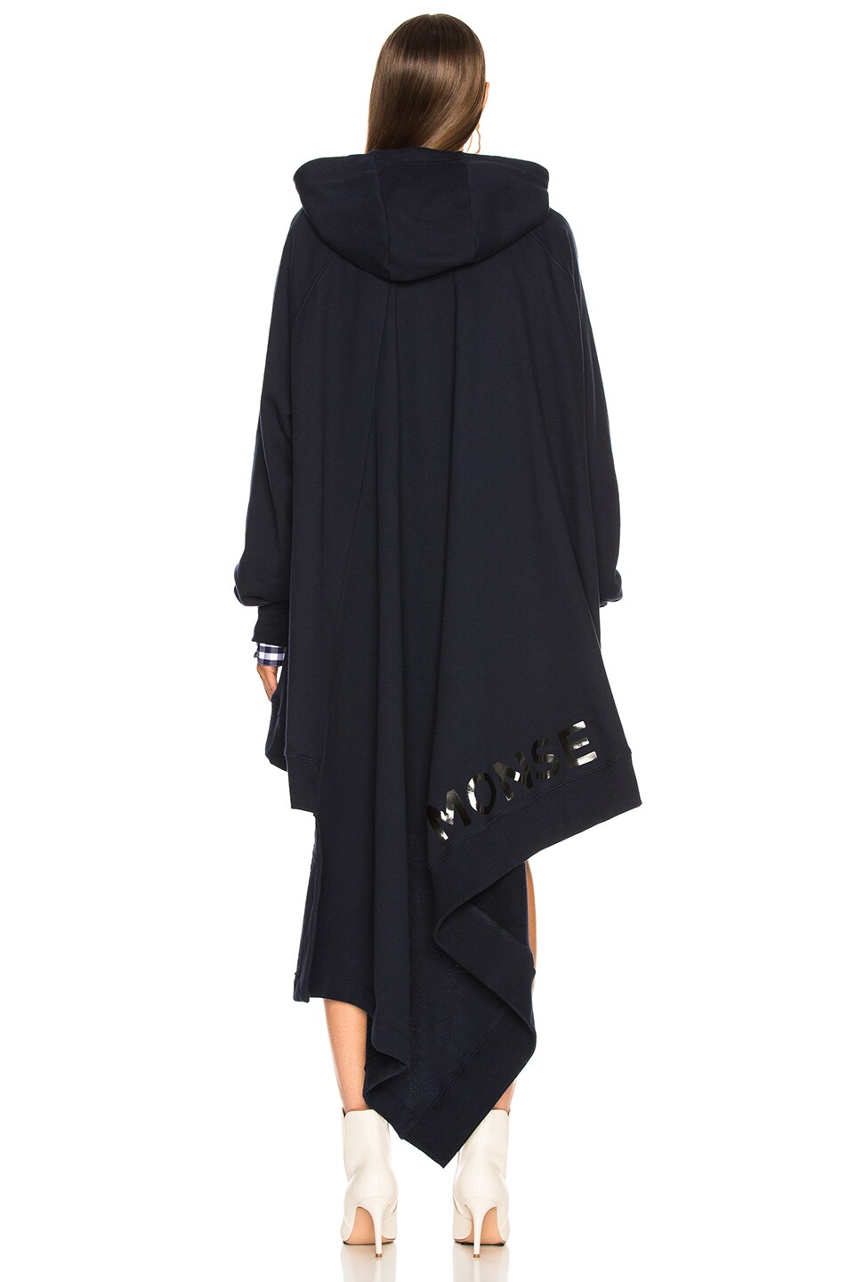 Monse Hero Cape Hoodie in Navy | FWRD