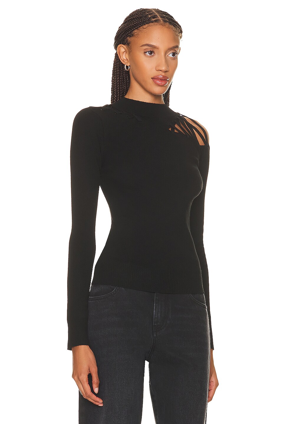 Monse Strappy Knit Sweater in Black | FWRD