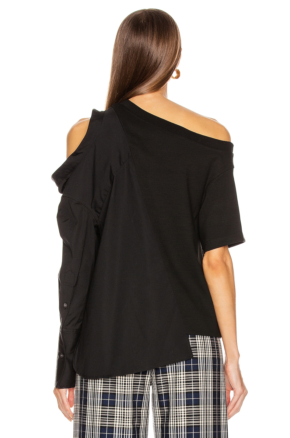 Monse Cold Shoulder Split Blouse in Black | FWRD