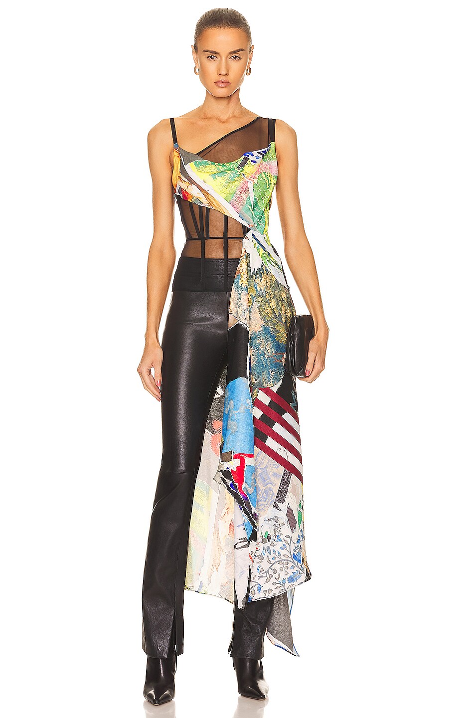 Monse Torn Bustier Top in Black Multi | FWRD