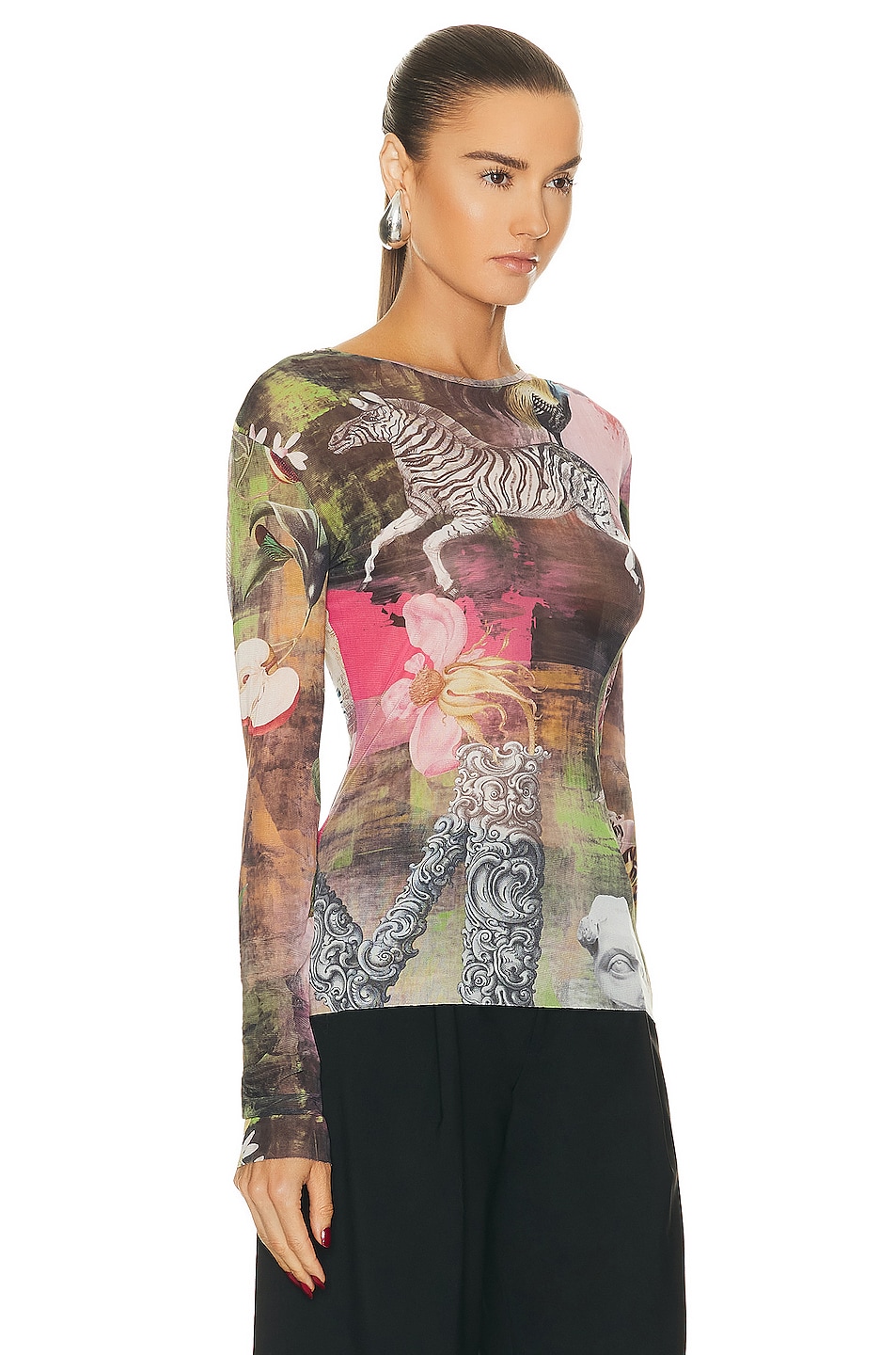 Monse Print Mesh Top in Print Multi | FWRD