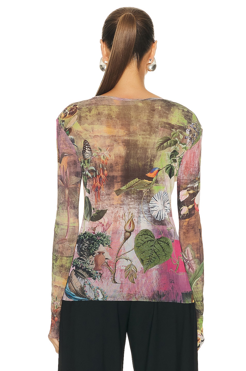 Monse Print Mesh Top in Print Multi | FWRD