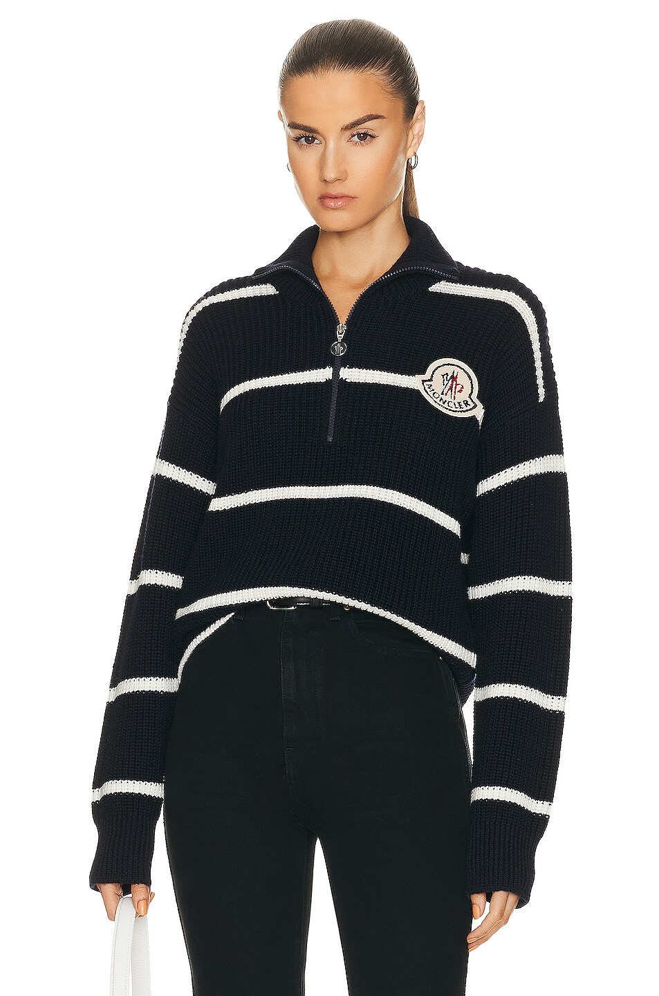 Moncler Turtleneck Sweater in Blue Navy | FWRD