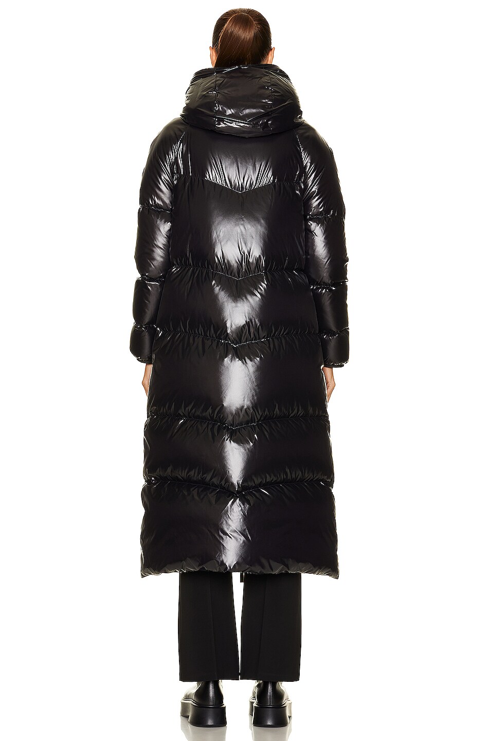 Moncler Matt Black Chanon Long Coat in Black | FWRD