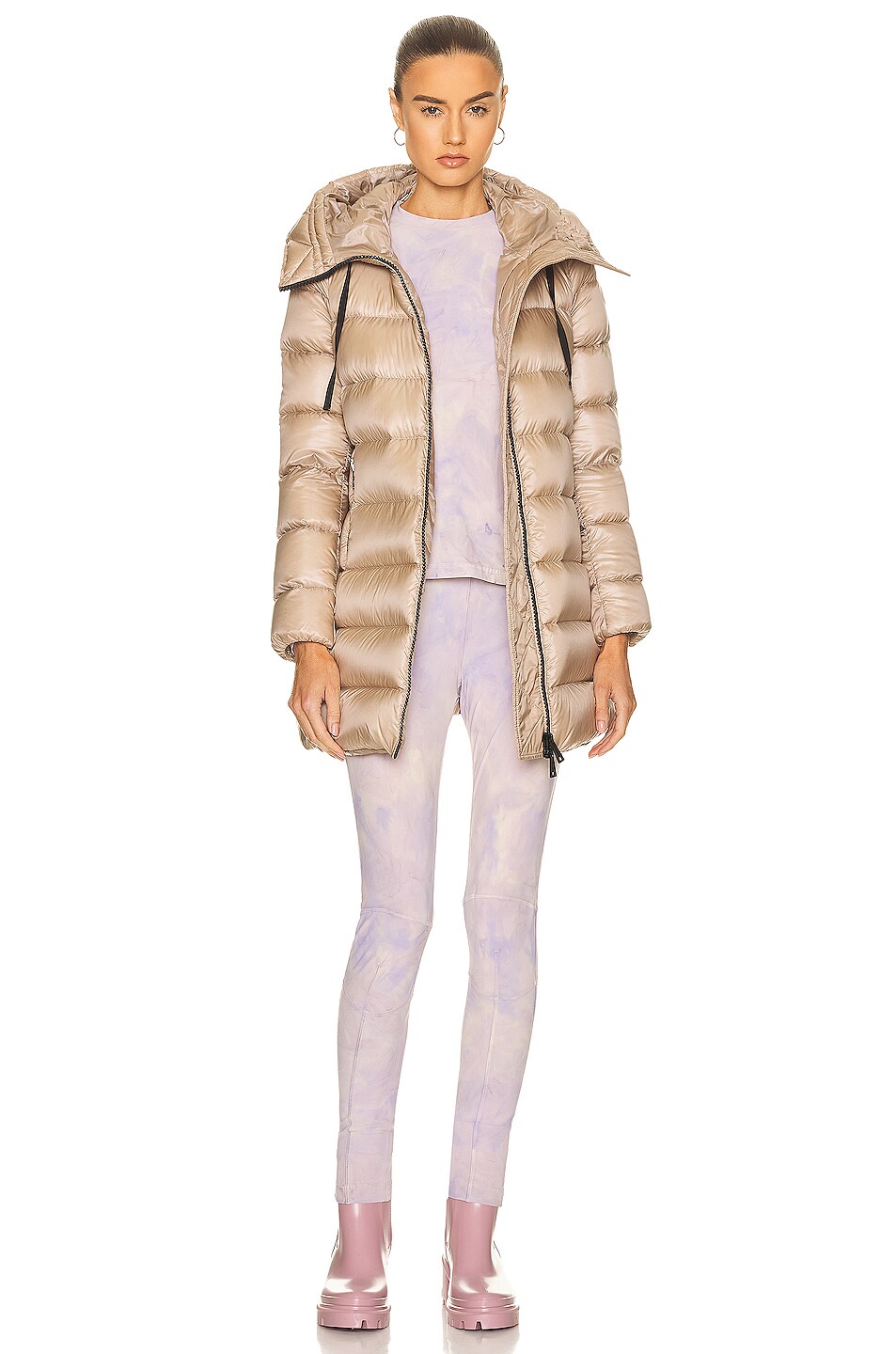 Moncler Suyen Long Parka in Tan | FWRD