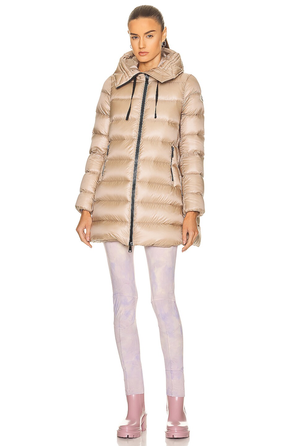 Moncler Suyen Long Parka in Tan | FWRD