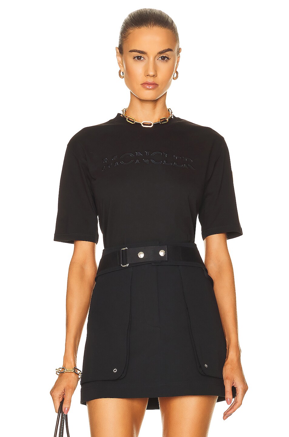 Moncler Matt Black Short Sleeve T-Shirt in Black | FWRD