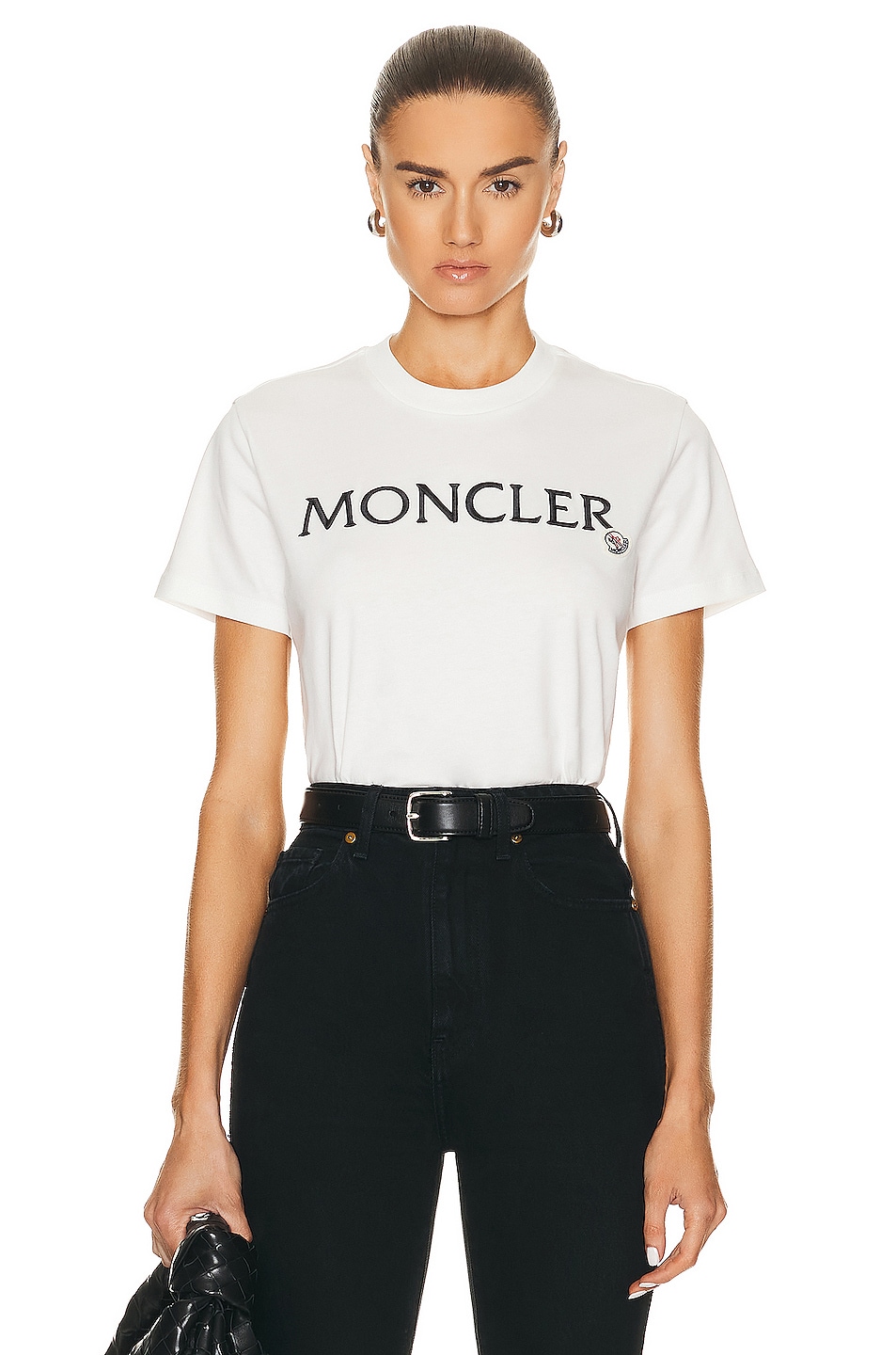 Moncler Logo T-shirt in White | FWRD