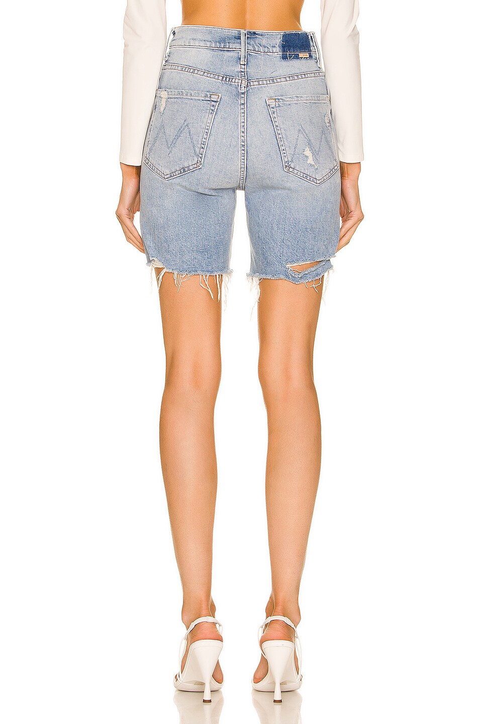 MOTHER High Waisted Smokin' Short Fray in Resting Beach Face | FWRD