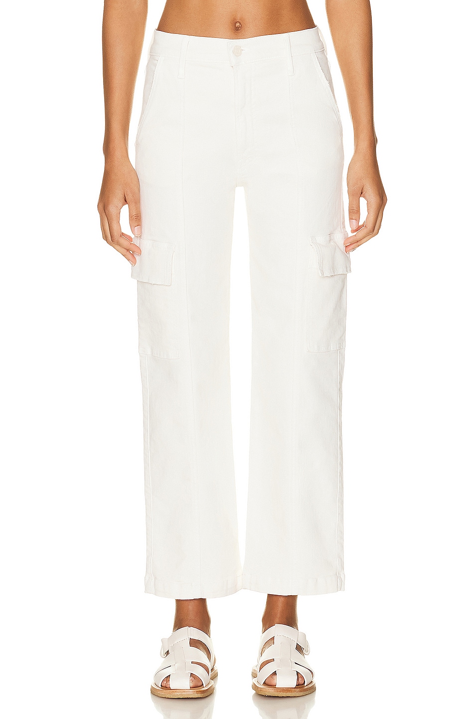 MOTHER Rambler Cargo Ankle in Cream Puffs | FWRD