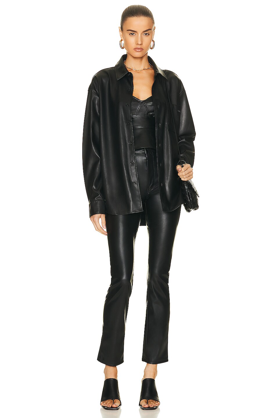 MOTHER Roomie Frenchie Top in Wax On, Wax Off Black | FWRD