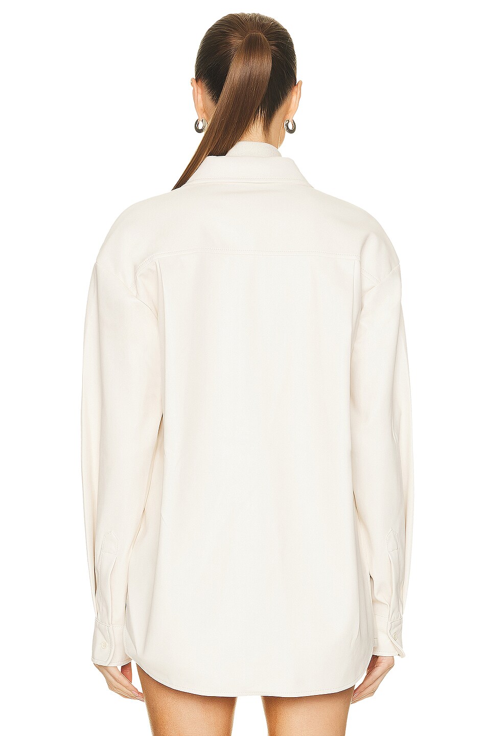 MOTHER Roomie Frenchie Top in Wax On, Wax Off Egret | FWRD