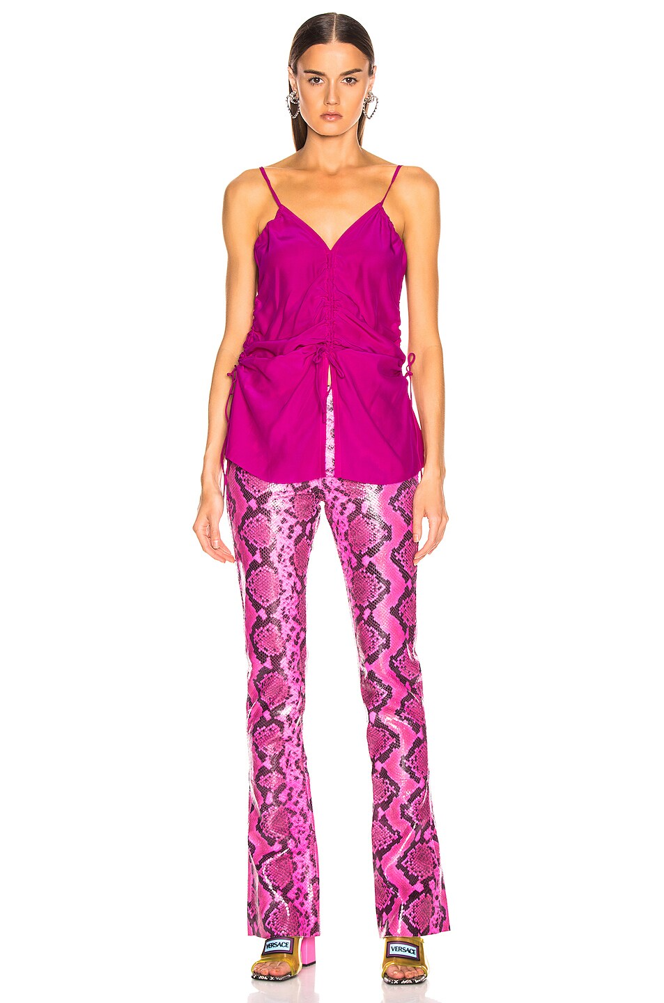 Marques ' Almeida Leather Bootcut Trouser in Pink | FWRD