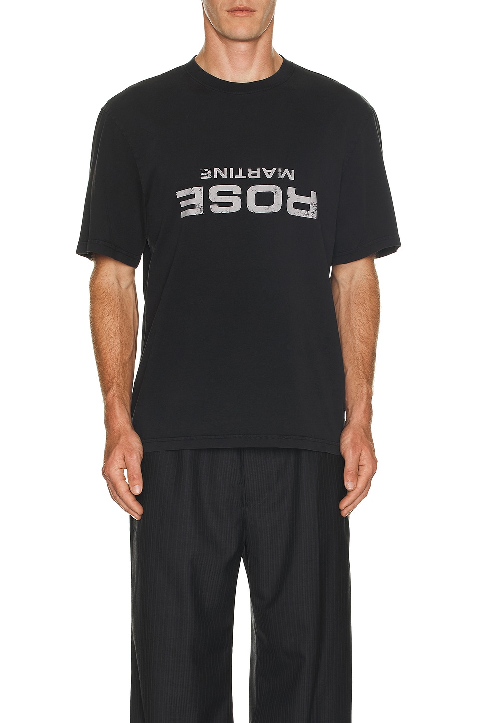 Martine Rose Classic T-Shirt in Black Washed Rose | FWRD