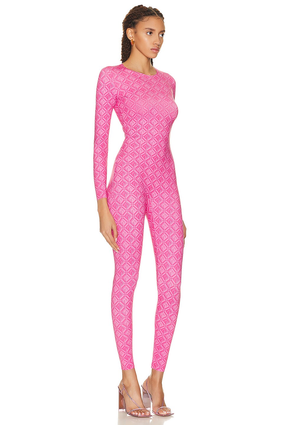 Marine Serre Printed Catsuit in Moon Diamond Fuchsia Print | FWRD