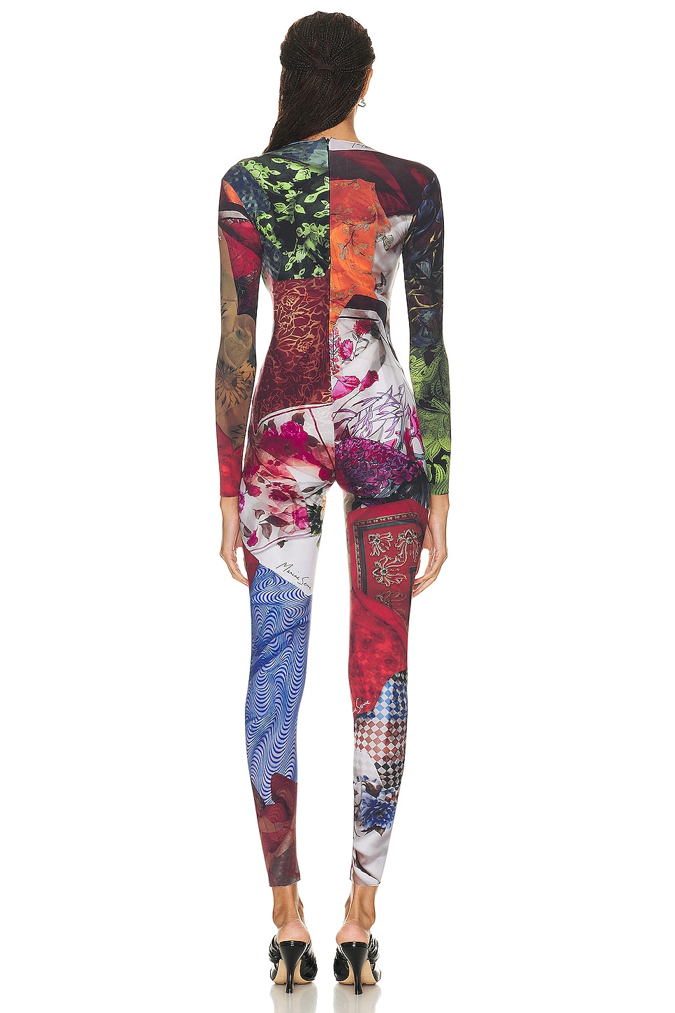 Marine Serre Scarves Print Recycled Second Skin Catsuit in Multi | FWRD