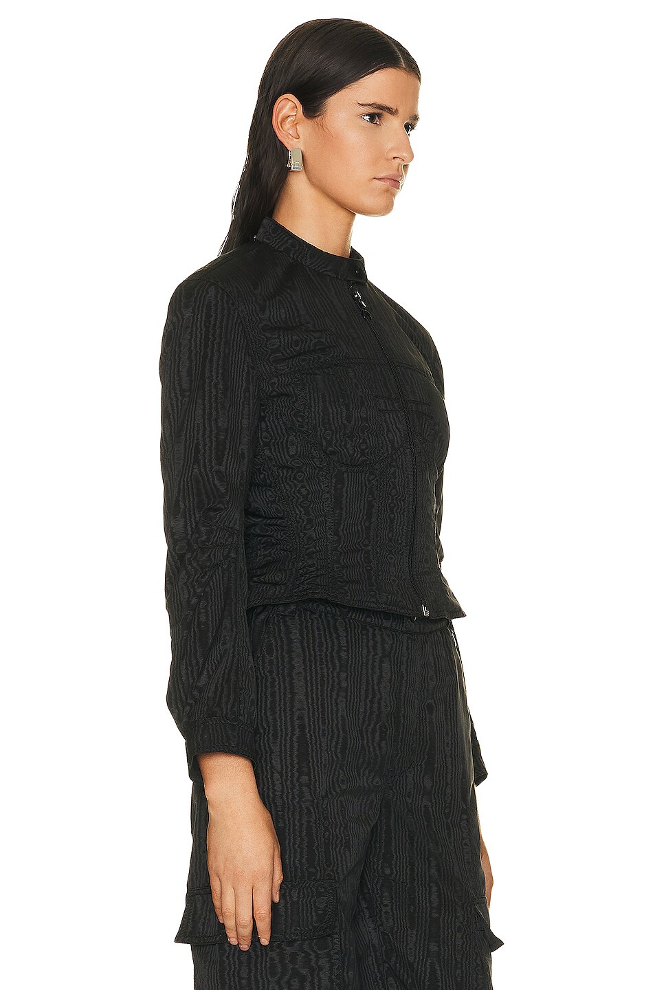 Marine Serre Racing Moire Jacket in Black | FWRD
