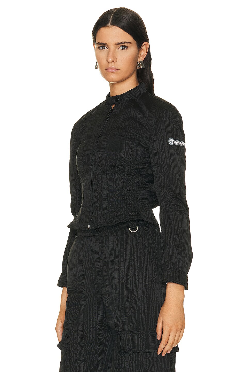 Marine Serre Racing Moire Jacket in Black | FWRD