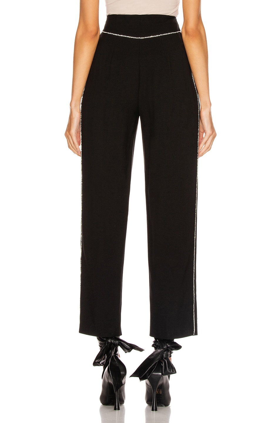 MSGM Crystal Trimmed Trouser in Black | FWRD