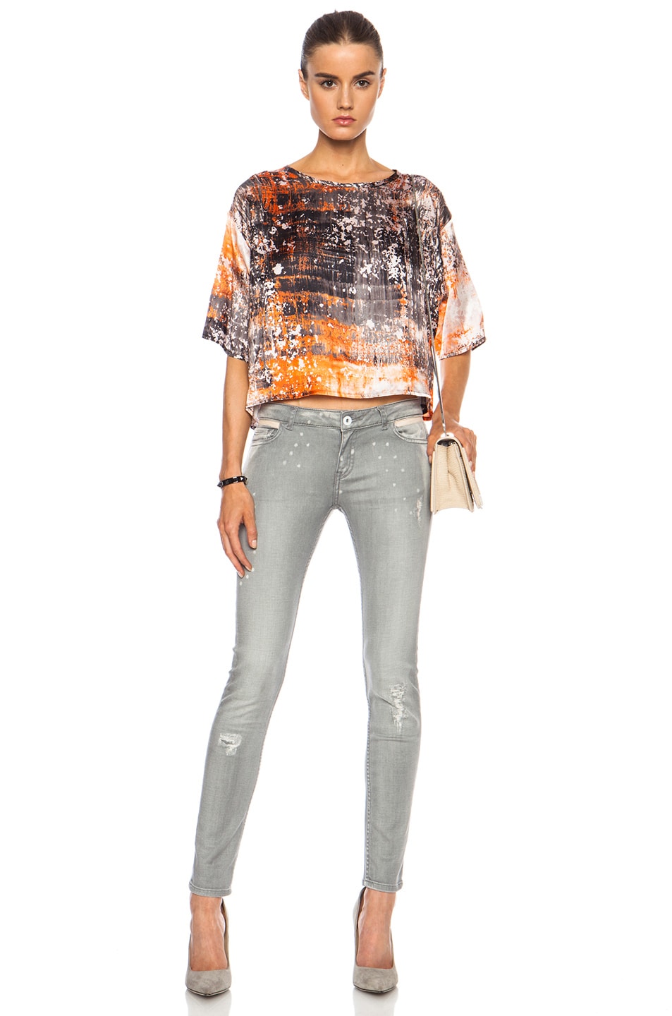 MSGM Printed Top in Multi | FWRD