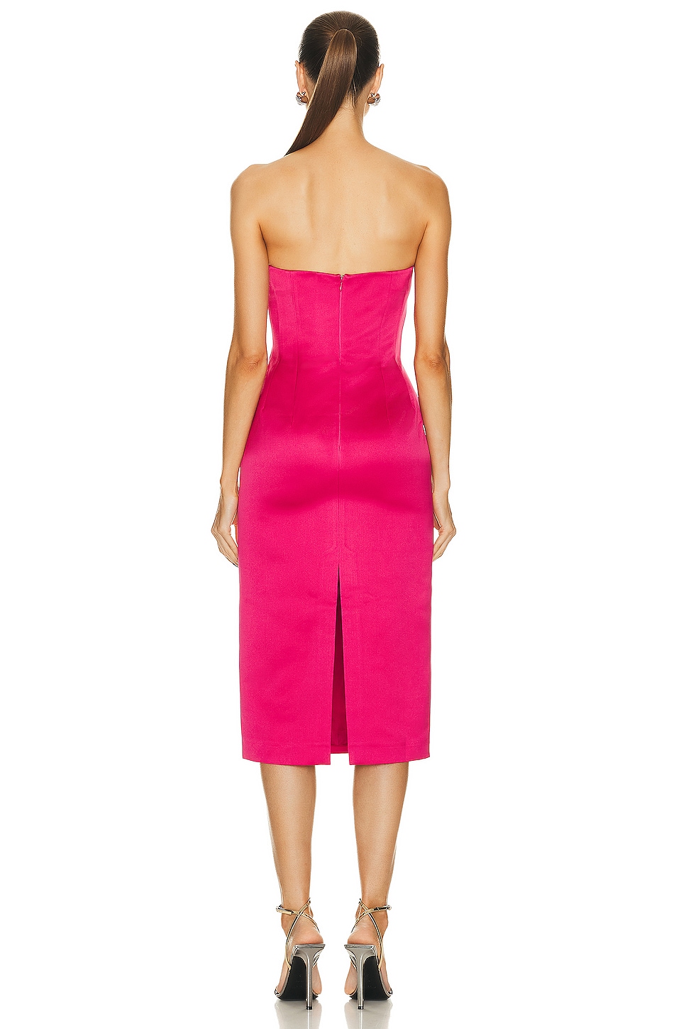 MARIANNA SENCHINA Mermaid Midi Corset Dress in Raspberry | FWRD