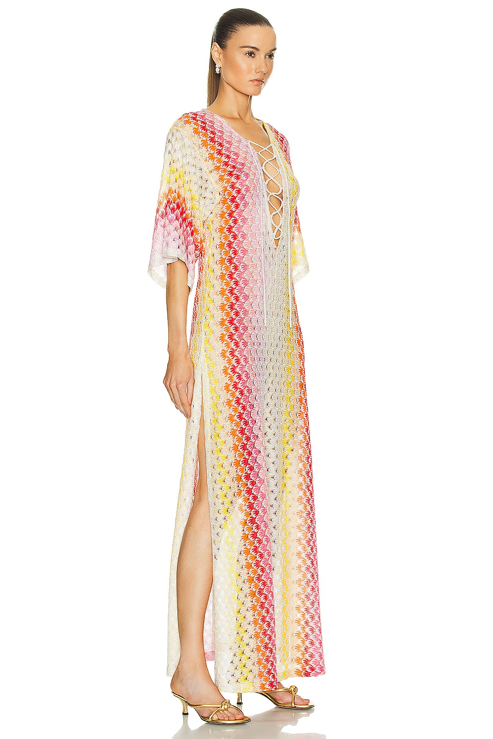 Missoni Long Cover Up Dress in Degrade Red Shades | FWRD