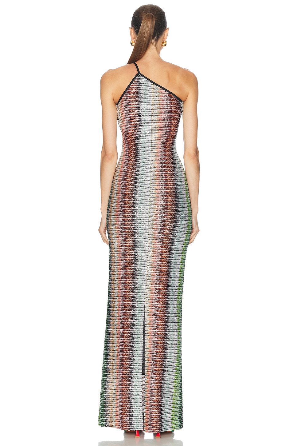 Missoni Long Dress in Multicolor Green & Red | FWRD