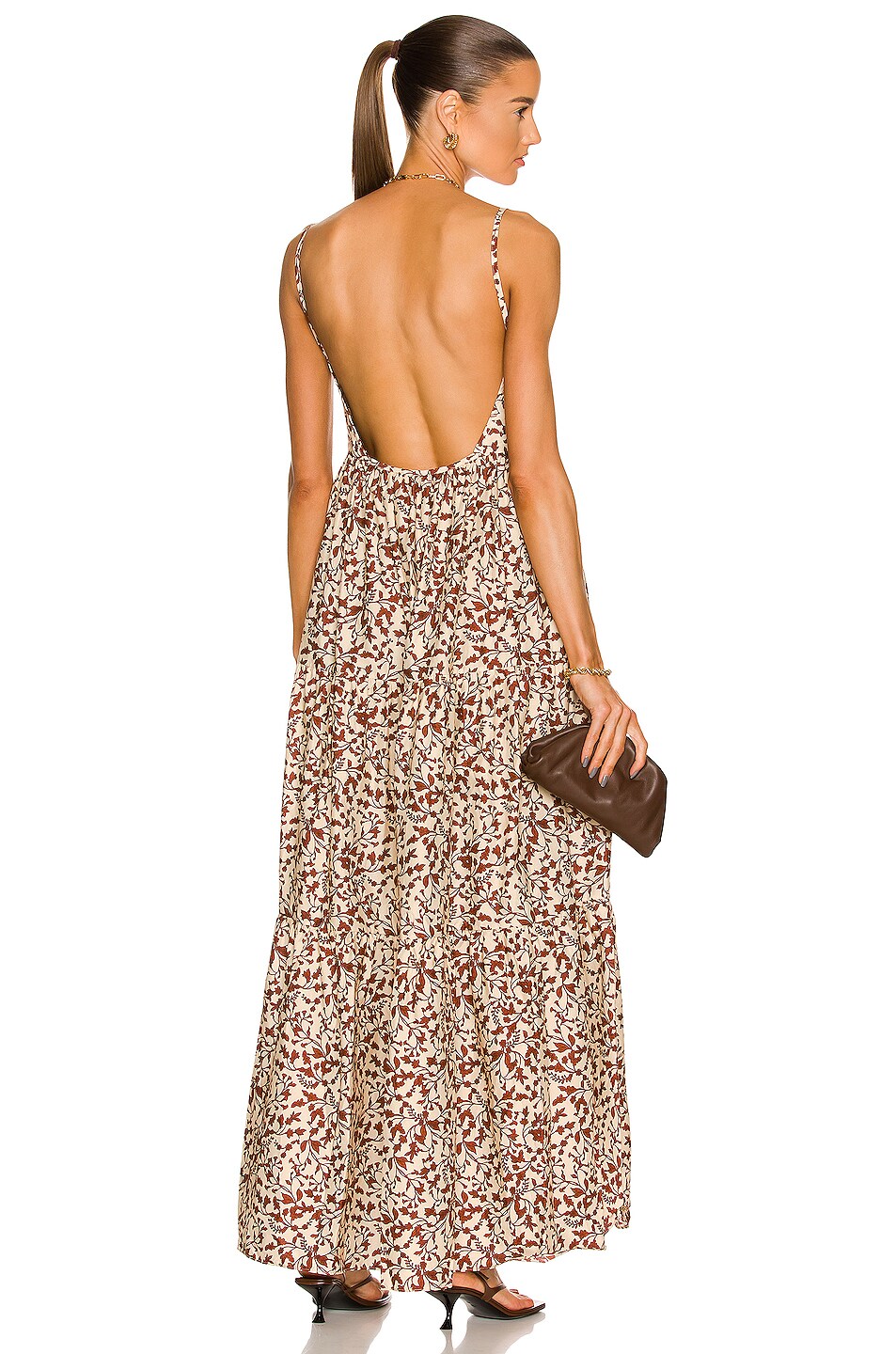 Matteau Tiered Low Back Sun Dress in Santal | FWRD