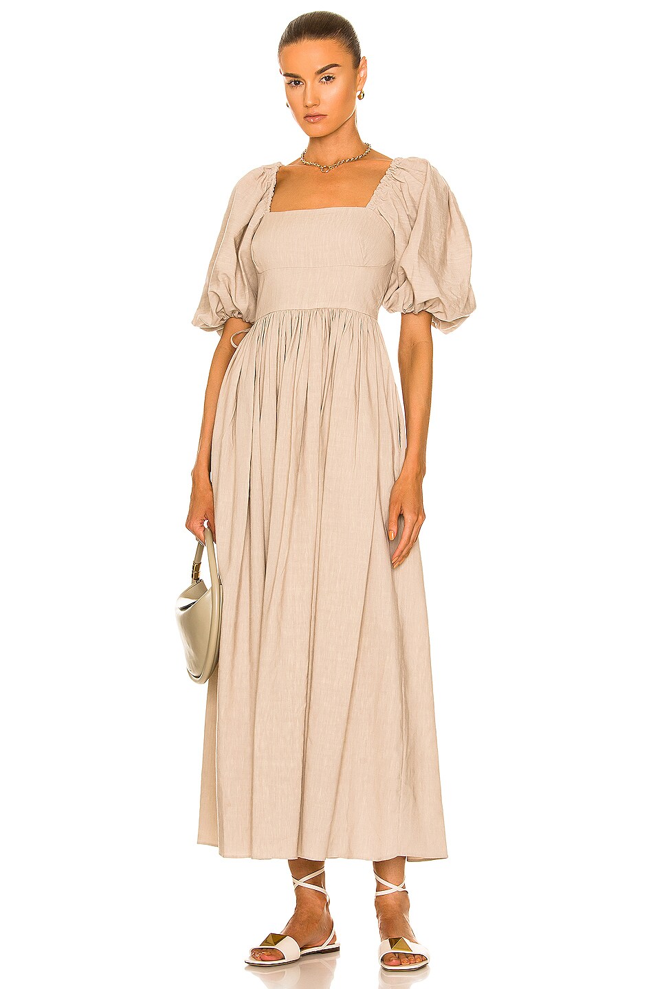 Matteau Linen Peasant Dress in Natural | FWRD