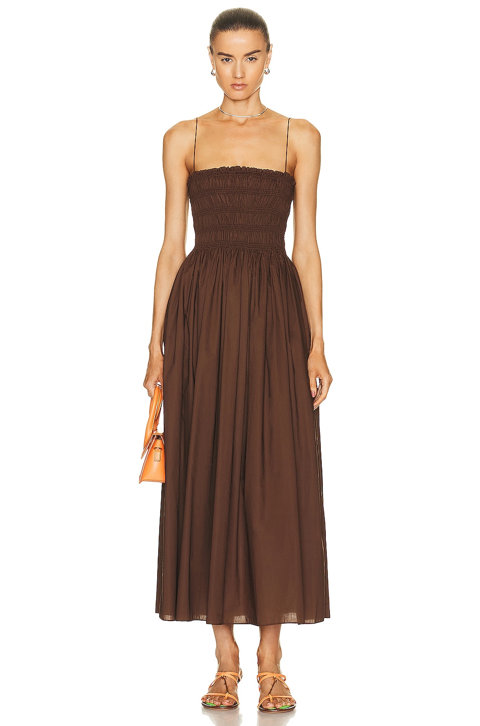 Matteau Shirred Bodice Dress in Sable | FWRD