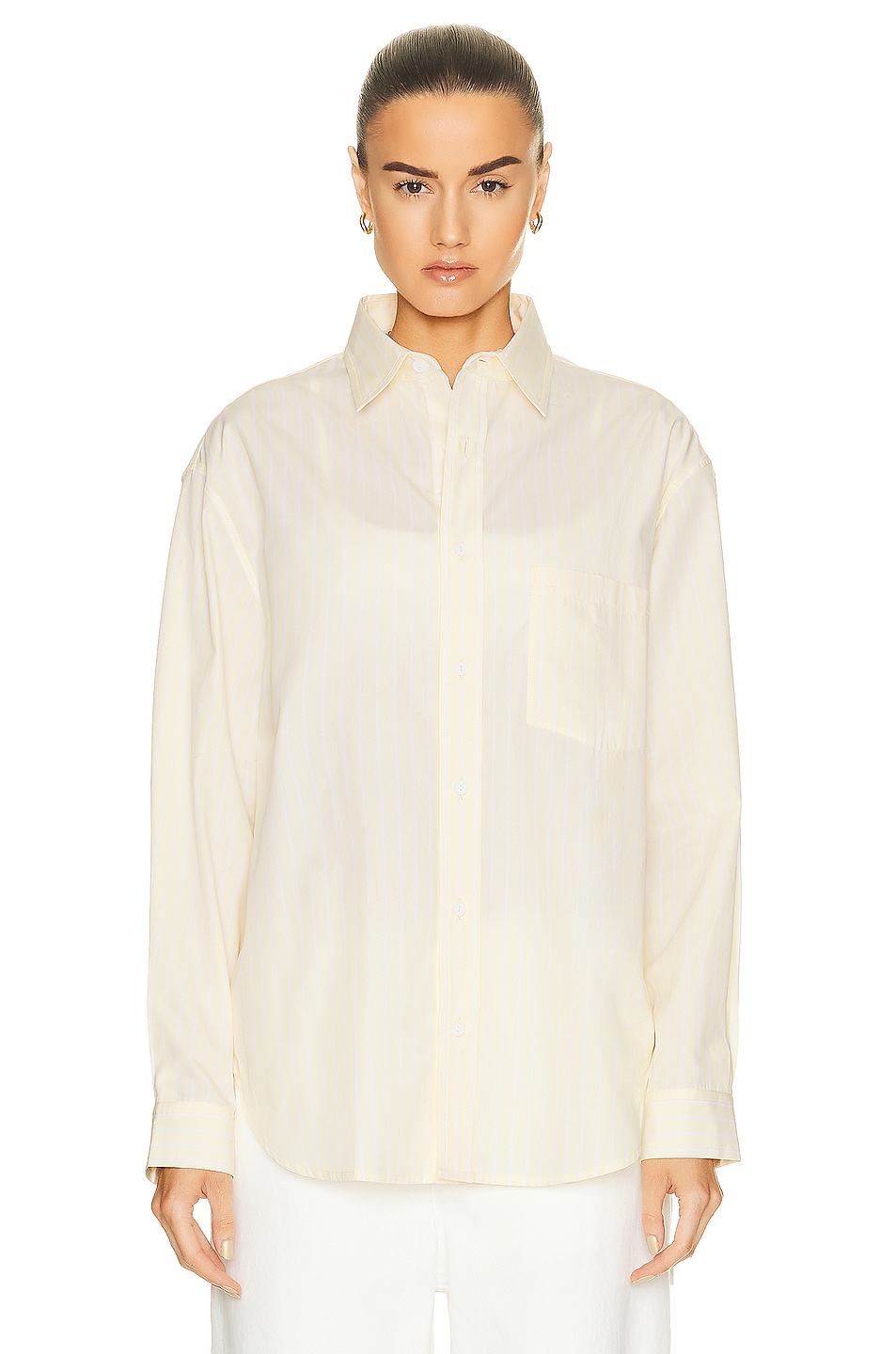 Matteau Classic Stripe Shirt in Creme | FWRD