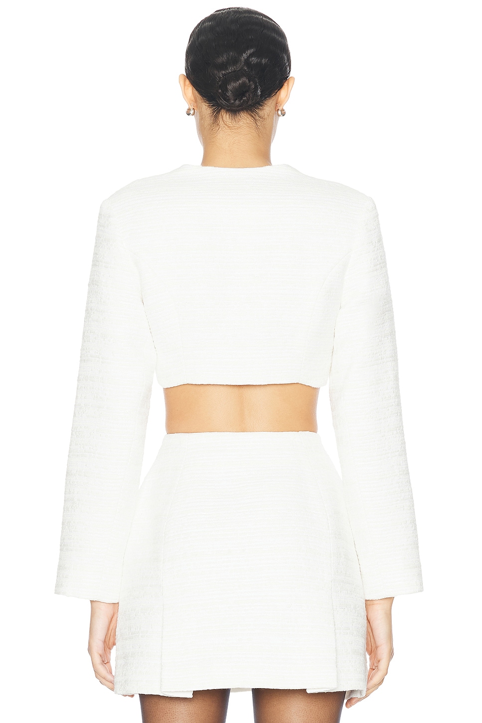 MATTHEW BRUCH Apron Double Breasted Top in White Tweed | FWRD
