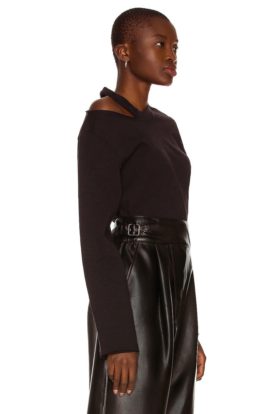 Marissa Webb Tate Cut-Out Long Sleeve Tee in Black | FWRD