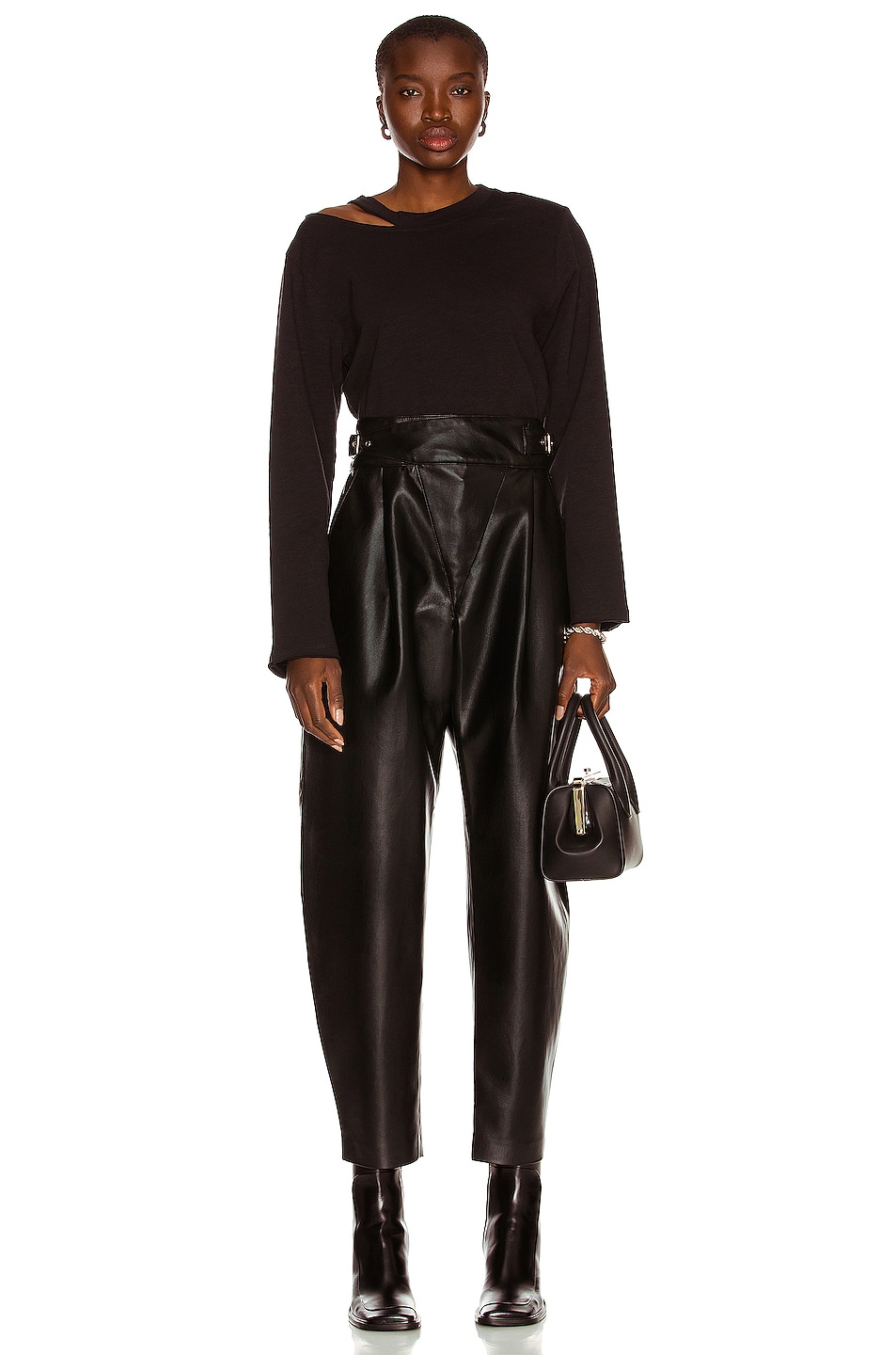 Marissa Webb Tate Cut-Out Long Sleeve Tee in Black | FWRD