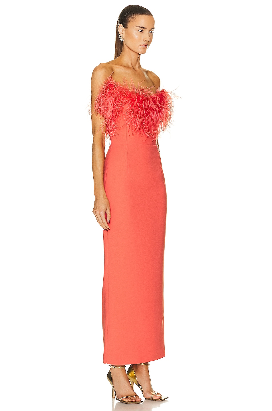The New Arrivals by Ilkyaz Ozel Lena Dress in Neon Coral | FWRD