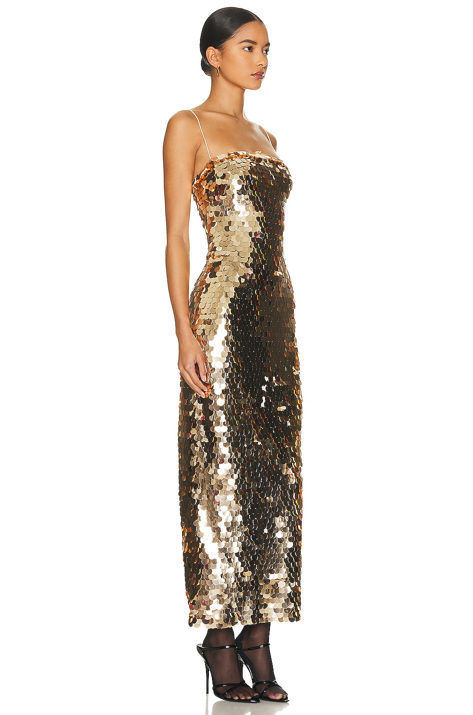The New Arrivals by Ilkyaz Ozel Phoenix Sequin Dress in Gold | FWRD