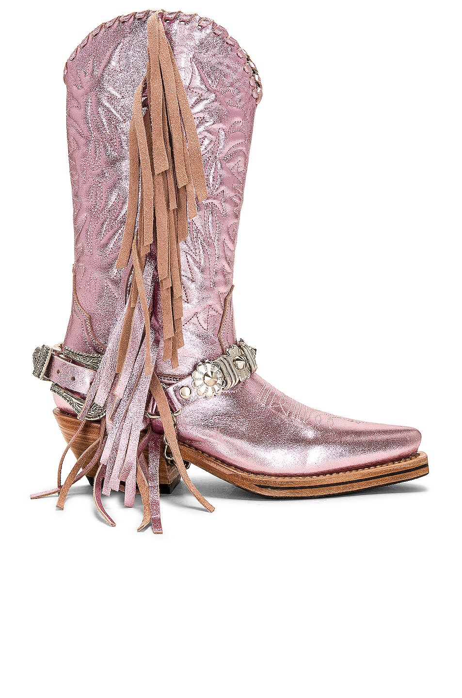 The New Arrivals by Ilkyaz Ozel Jane Boot in Metallic Rose | FWRD