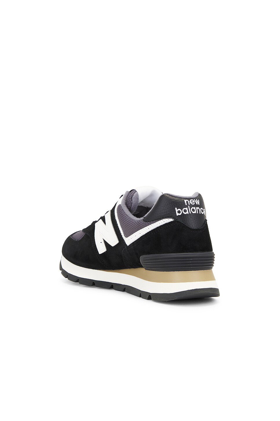 New Balance 574 Rugged in Black & White | FWRD