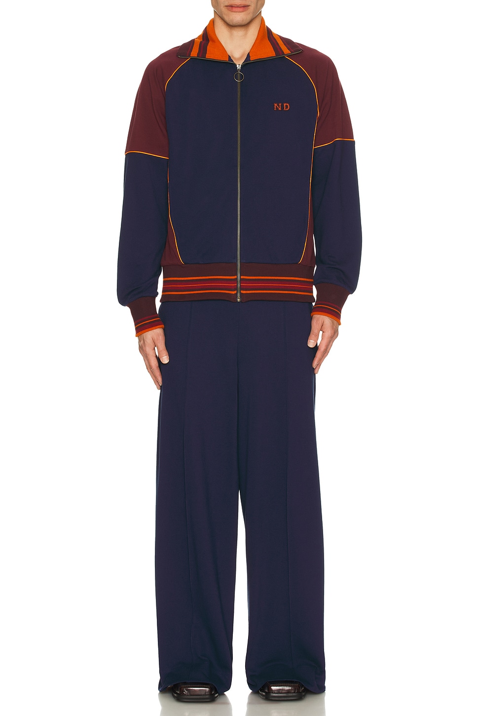 Nicholas Daley Track Top in Navy & Burgundy | FWRD